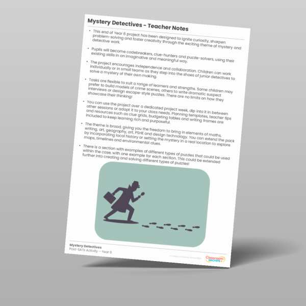 Year 6 Mystery Detectives Post Sats Activity Resource | Classroom Secrets