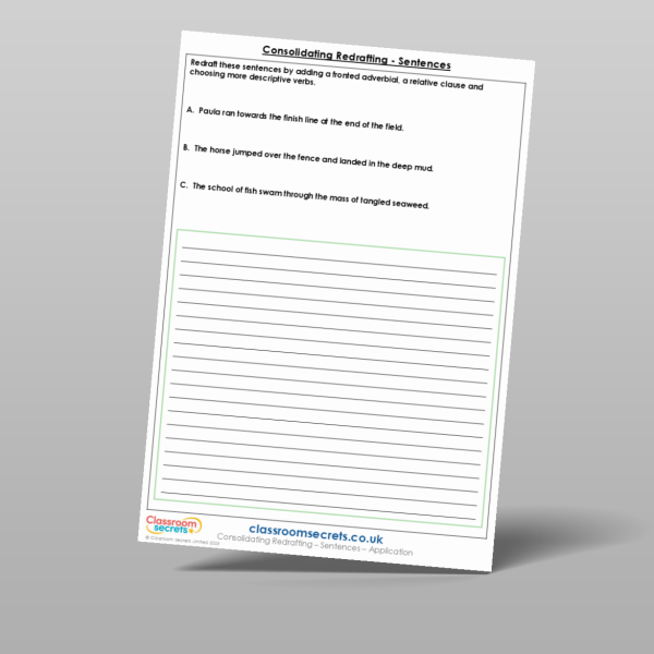 Year 6 Consolidating Redrafting Sentences Application Resource ...