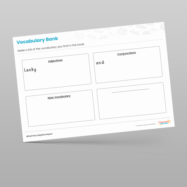 KS1 What The Ladybird Heard Writing Unit Vocabulary Bank Resource ...