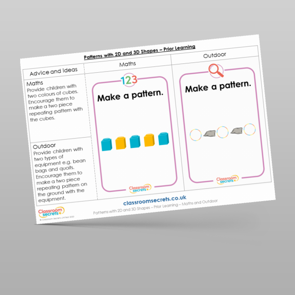 Year 1 Patterns With 2d And 3d Shapes Prior Learning Resource ...