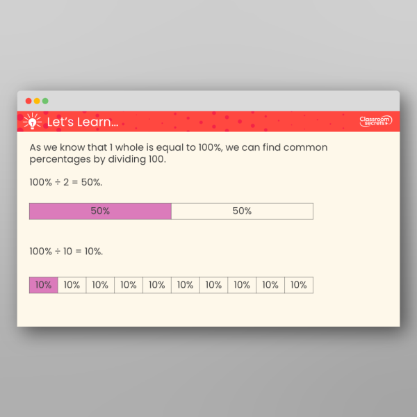 Year 6 Understand Percentages Teaching Ppt Resource | Classroom Secrets