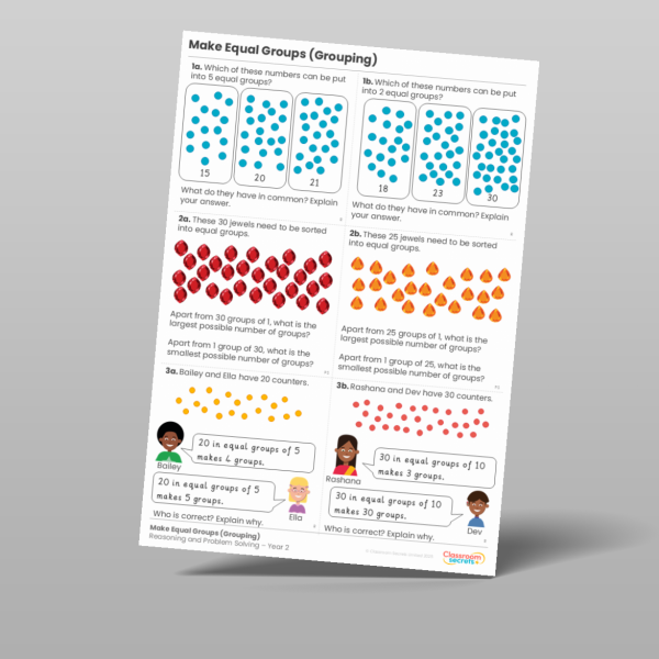 Year 2 Make Equal Groups Grouping Reasoning And Problem Solving 2 ...
