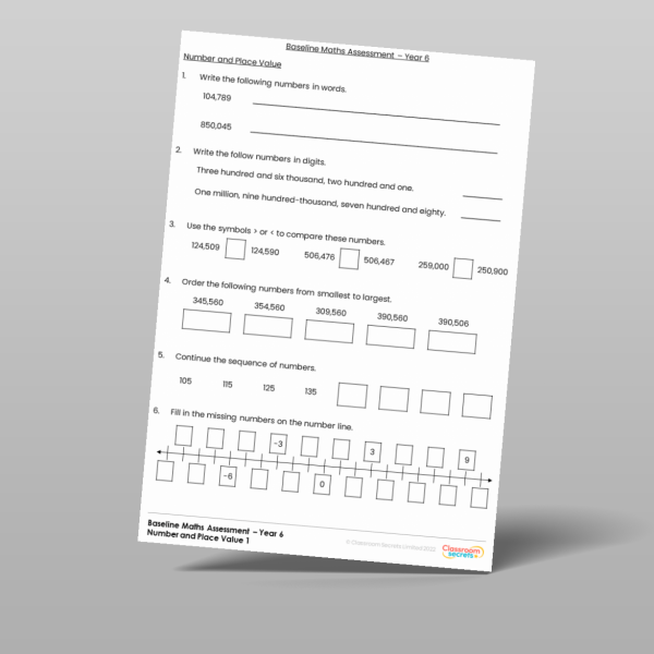 Year 6 Baseline Maths Assessment Resource | Classroom Secrets