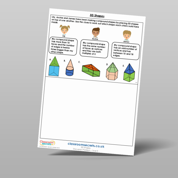 Year 5 3d Shapes Discussion Problem Resource | Classroom Secrets