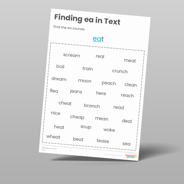 KS1 Finding Ea Bean In Text Activity Resource | Classroom Secrets