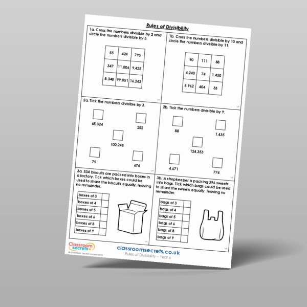 Year 6 Rules Of Divisibility Varied Fluency Resource | Classroom Secrets