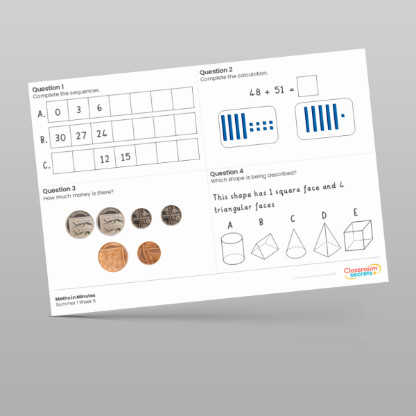 Year 2 Summer 1 Week 5 Maths In Minutes Resource | Classroom Secrets
