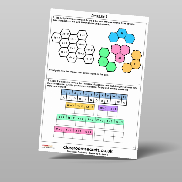 Multiplication And Division Year 2 Divide By 2 Discussion Problem ...
