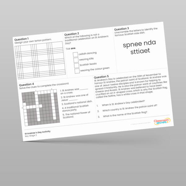 KS2 St Andrew S Day Activity Resource | Classroom Secrets