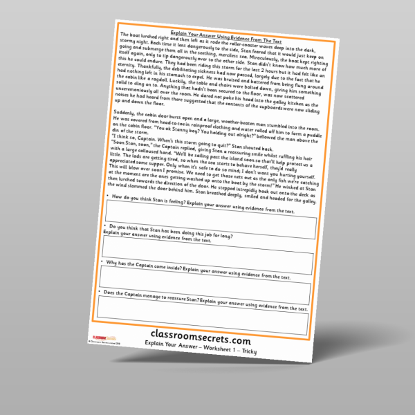 KS2 Explain Your Answer Using Evidence From The Text Reading Test ...