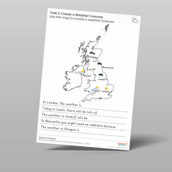 Year 2 Lesson 2 Create A Weather Forecast Worksheet Resource ...