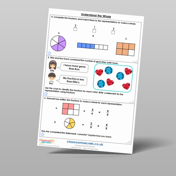Year 3 Understand The Whole Homework Resource | Classroom Secrets