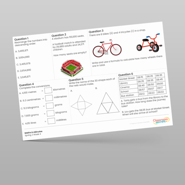Year 6 Spring 2 Week 4 Maths In Minutes Resource | Classroom Secrets