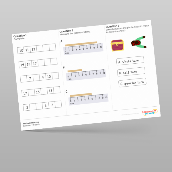 Year 1 Summer 1 Week 5 Maths In Minutes Resource | Classroom Secrets