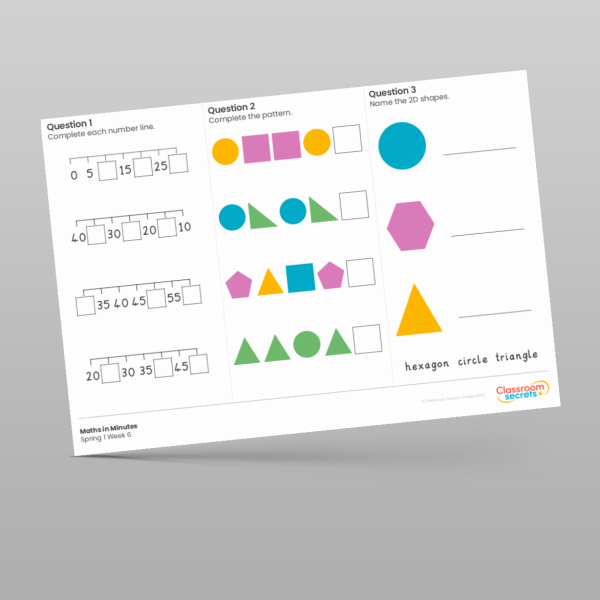 Year 1 Spring 1 Week 6 Maths In Minutes Resource | Classroom Secrets