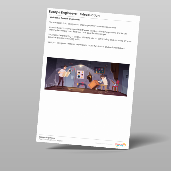 Year 6 Escape Engineers Post Sats Activity Resource | Classroom Secrets