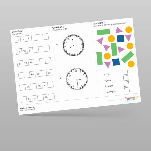 Year 1 Summer 2 Week 5 Maths In Minutes Resource | Classroom Secrets