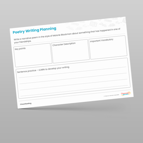 UKS2 Cloud Busting Writing Unit Writing Planning And Word Bank Resource ...
