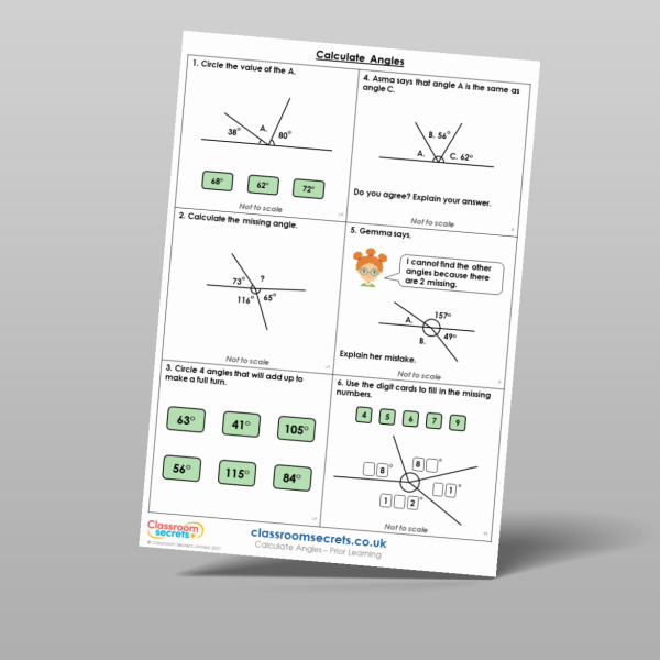 Year 6 Calculate Angles Prior Learning Resource | Classroom Secrets