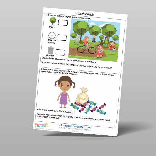 Year 1 Count Objects Discussion Problem Resource | Classroom Secrets Year 1 Count Objects Discussion Problem Resource | Classroom Secrets