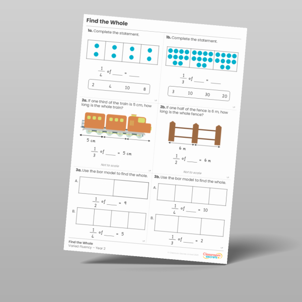 Year 2 Find The Whole Varied Fluency 2 Resource | Classroom Secrets