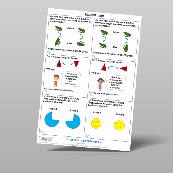 Year 2 Describe Turns Reasoning And Problem Solving Resource ...