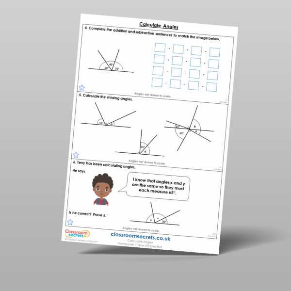 Year 6 Calculate Angles Homework Resource | Classroom Secrets