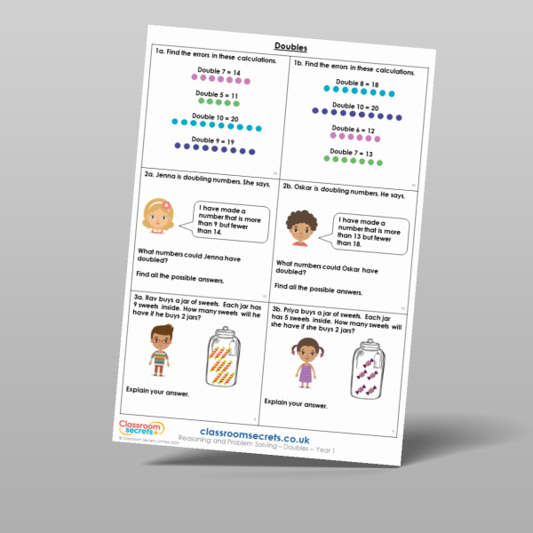 Year 1 Doubles Reasoning And Problem Solving Resource | Classroom Secrets
