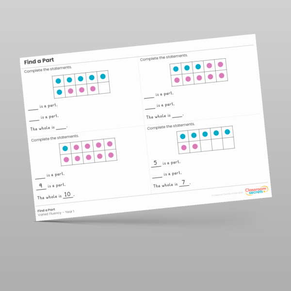 Year 1 Find A Part Varied Fluency 2 Resource | Classroom Secrets