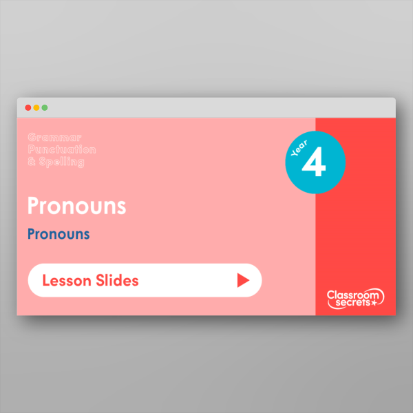 Year 4 Pronouns Lesson Slides Resource | Classroom Secrets