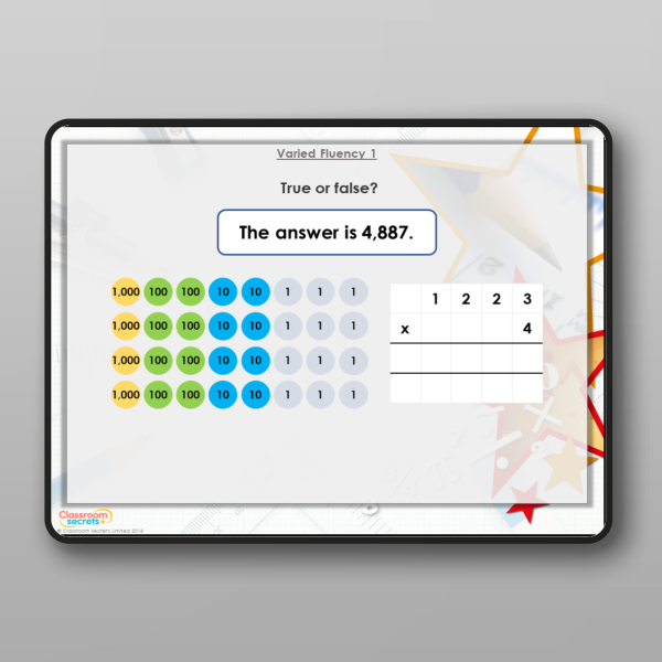 Year 5 Multiply Up To A 4 Digit Number By A 1 Digit Number Modelling ...