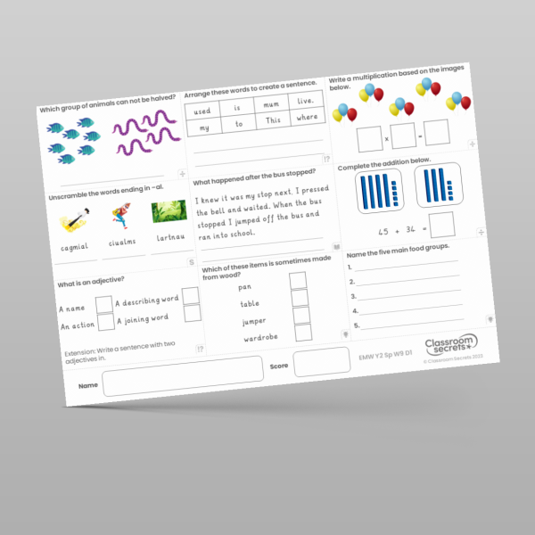 Year 2 Early Morning Work Spring Week 9 Resource | Classroom Secrets