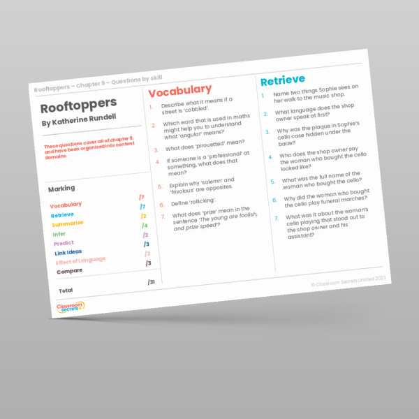 UKS2 Reading Skills Rooftoppers Chapter 9 Resource | Classroom Secrets