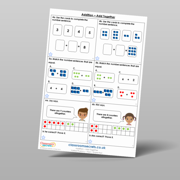 Year 1 Addition Add Together Reasoning And Problem Solving Resource ...