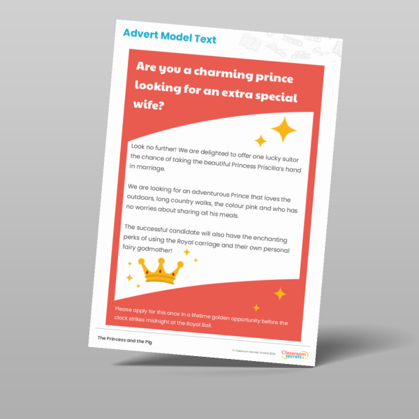 Year 4 The Princess And The Pig Writing Unit Model Text Resource ...
