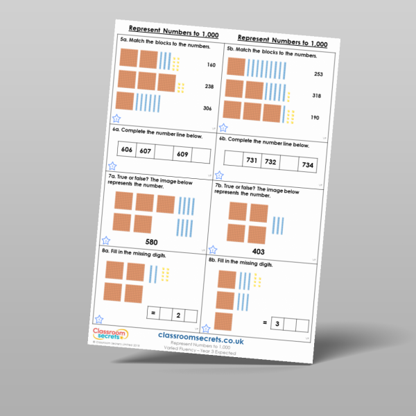 Year 3 Represent Numbers To 1 000 Varied Fluency Resource | Classroom ...