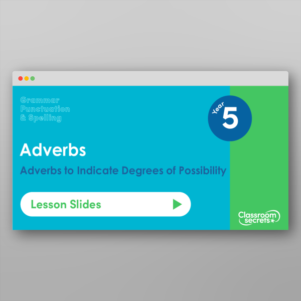 Year 5 Adverbs To Indicate Degrees Of Possibility Lesson Slides ...