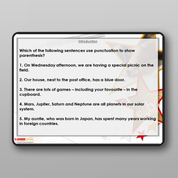 Year 5 Using Brackets To Indicate Parenthesis Modelling Ppt Resource ...