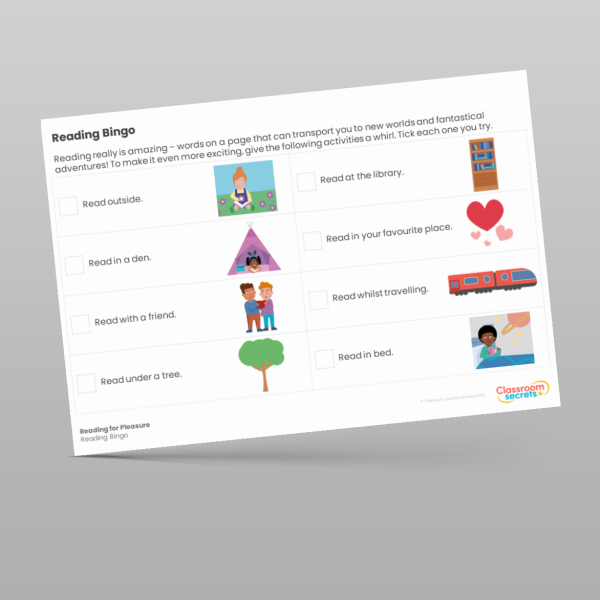 Reading For Pleasure Reading Bingo Resource | Classroom Secrets