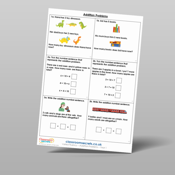 Year 1 Addition Problems Varied Fluency Resource | Classroom Secrets