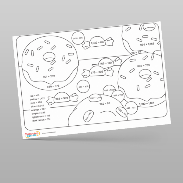 KS2 Sweet Treats Colour By Numbers Activity Resource | Classroom Secrets