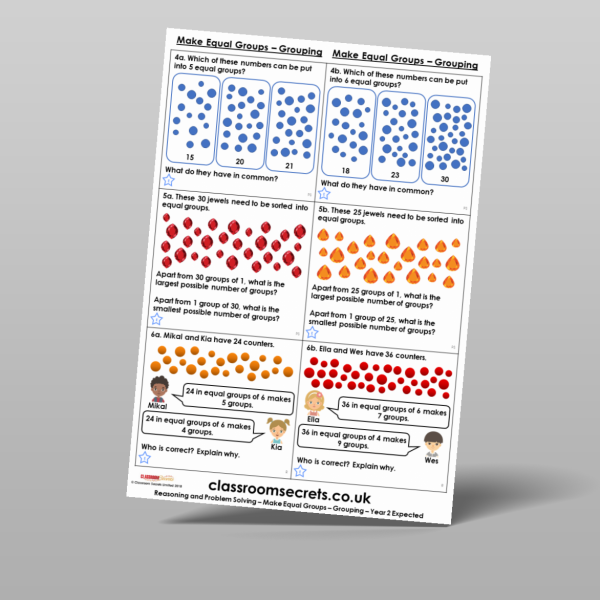 Year 2 Make Equal Groups Grouping Reasoning And Problem Solving Resource | Classroom Secrets