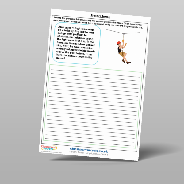 Year 4 Present Tense Application Resource | Classroom Secrets