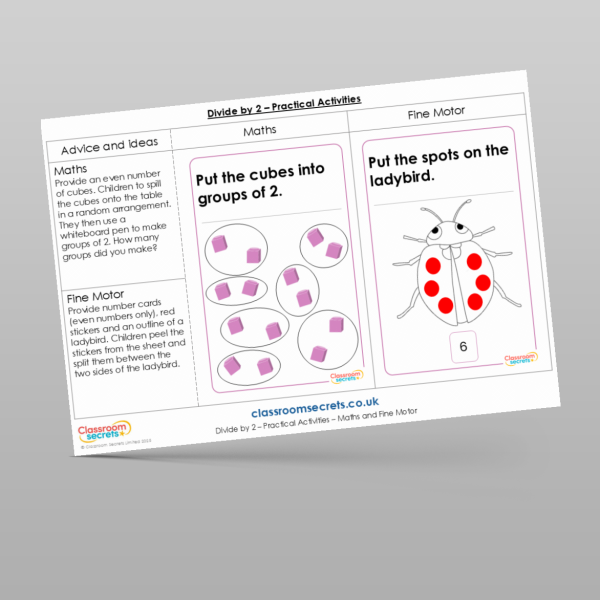 Year 2 Divide By 2 Practical Activities Resource | Classroom Secrets
