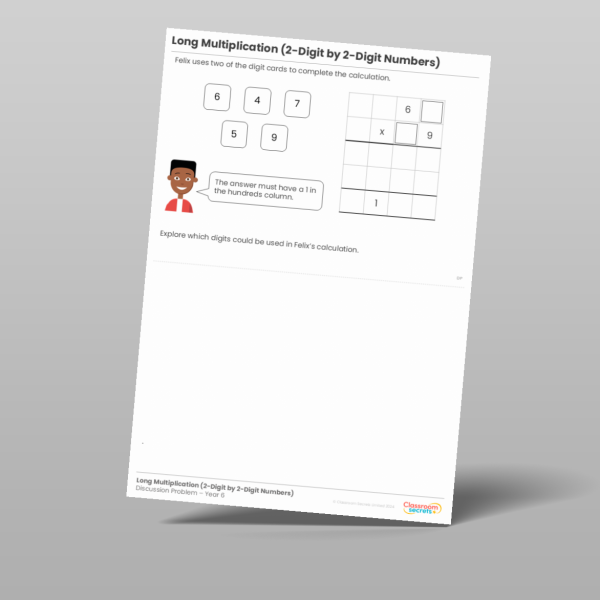 Year 6 Long Multiplication 2 Digit By 2 Digit Numbers Discussion ...