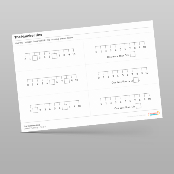 Year 1 The Number Line Varied Fluency 2 Resource | Classroom Secrets