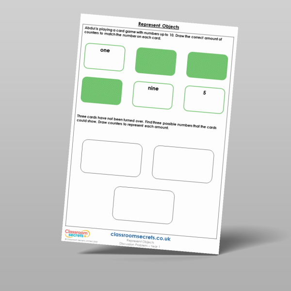 Year 1 Represent Objects Discussion Problem Resource Classroom Secrets