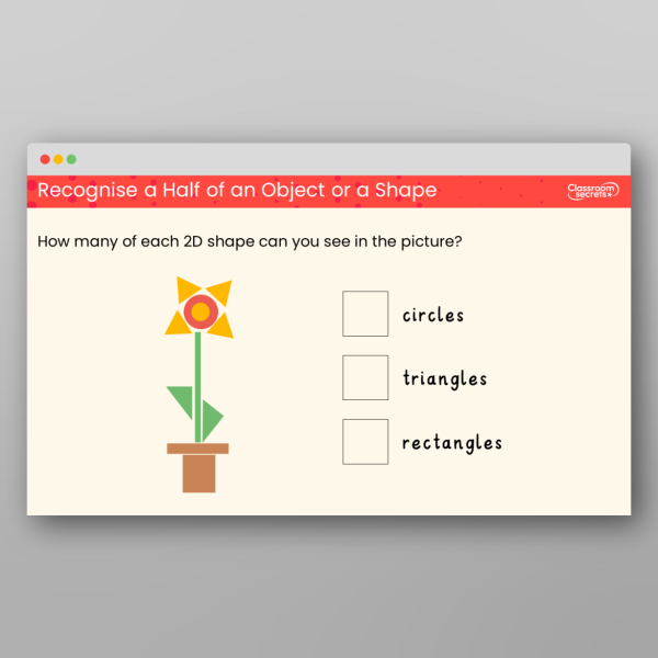 Year 1 Recognise A Half Of An Object Or A Shape Teaching Ppt Resource ...