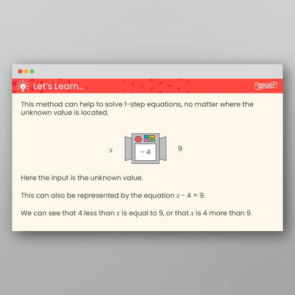 Year 6 Solve 1 Step Equations Teaching Ppt Resource | Classroom Secrets