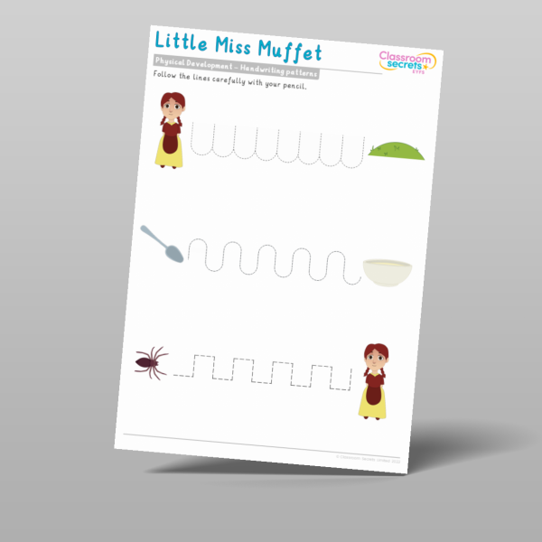 Eyfs Little Miss Muffet Handwriting Patterns Resource | Classroom Secrets